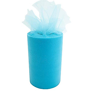 Tulle Fabric Roll | 6” by 100 Yards | Polyester Spool for Crafts Decorations Tutu Weddings Costumes Skirts Parties Gift Bow and More – by Craft Forge (Turquoise)