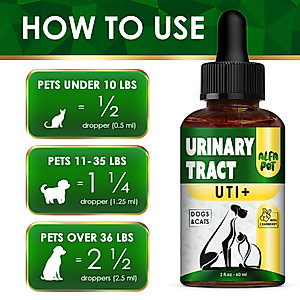 Cat Urinary Tract Infection Treatment • Dog UTI Treatment • Dog & Cat Urinary Supplement • Care for Bladder & Kidney • Herbal Composition • 2 Oz