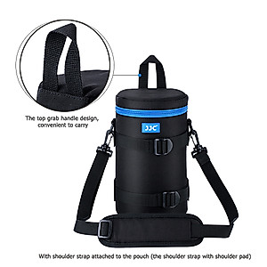 JJC Large Camera Lens Pouch Case Bag for Canon EF 100-400mm, 70-200mm f2.8 III II, 180mm f3.5L, RF 600mm f11, AF-S 80-200mm, 70-200mm f2.8G VR II and Other Lens Below 4.3 x 8.8(D x L)