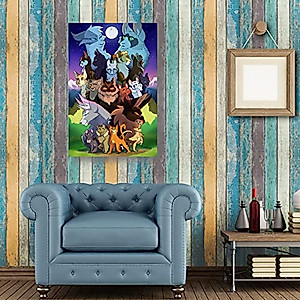 WANGMING Warriors Cats Poster Canvas Wall Art Prints Poster Gifts Photo Picture Painting Posters Room Decor Home Decorative 12x18inch(30x45cm)