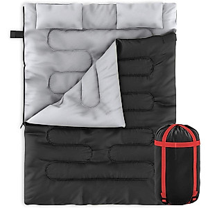 Zone Tech Convertible Queen Size Sleeping Bag with Camping Pillow Outdoor Accessories