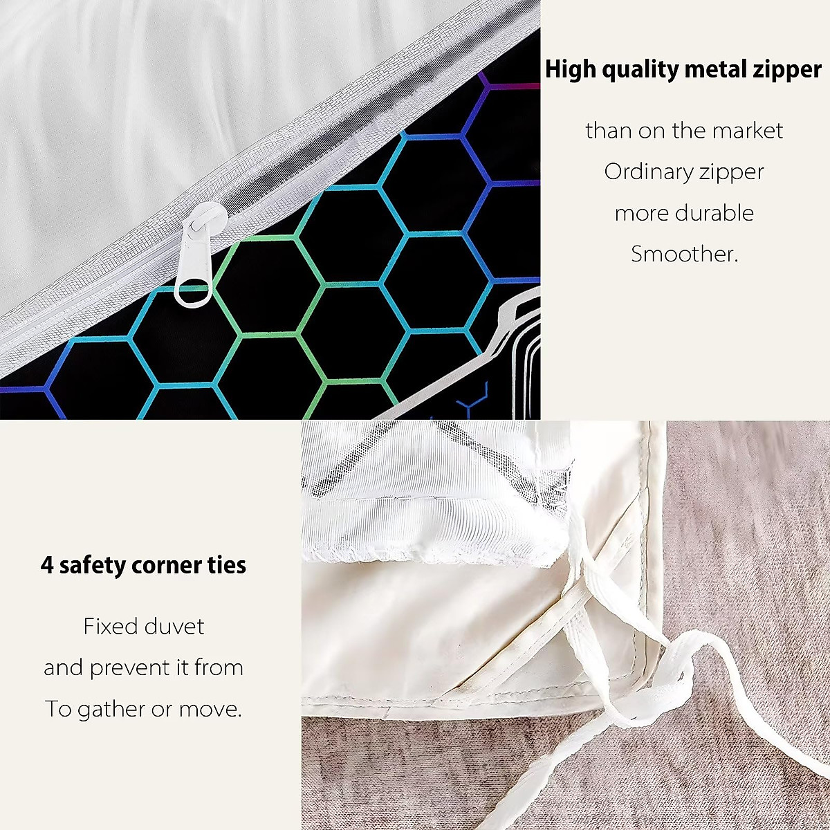 Duvet Cover Full,Gamer Bedding Set Full ,Game Console Comforter Cover Full Size for Boys Kids,Cool 3D Gaming Geometric Bedding Set, 3 Pieces, 1 Gamer Duvet Cover 80"x90" and 2 Pillow Shams 20"x30"