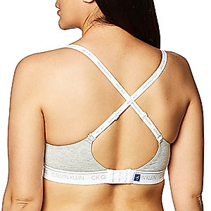 Calvin Klein Women's CK One Cotton Lightly Lined Bralette, GREY HEATHER, S