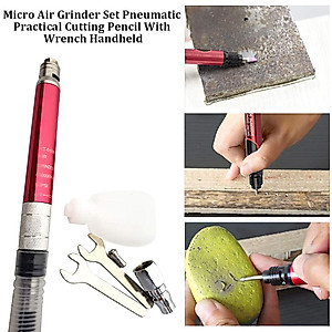Air-powered Micro Die Grinder Set 65,000 RPM Pneumatic Pencil with Wrench Grinder Tool for Cleaning Dies,Rotors,Backing Plates,Brake Pads,Mounts(90 PSI)