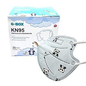 G-BOX Children's 5-Layer Disposable Particulate Respirators (25-pcs, Individually Wrapped) (Blue Panda)