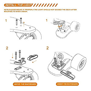 IWONDER V3.0 Skateboard Lights Longboard USB Rechargeable Lights Super Bright Led Electric Skateboard Light Accessory Outdoor Waterproof Flashing Safety Skateboard Rear Lights