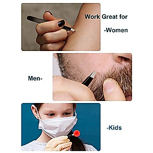 OMIRO 20X Magnifying Mirror and Eyebrow Tweezers Kit, 3.5" Two Suction Cups Magnifier Travel Set