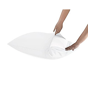 ALEXANDRA'S SECRET HOME COLLECTION Microfiber Pillowcase with Zipper, Pack of 2 Soft and Comfort Pillow Cases (Standard, White)