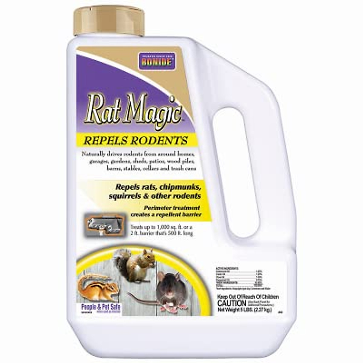 Bonide 8634 Rat Magic Rat Repellent Granules, 5 Lbs. - Quantity 4