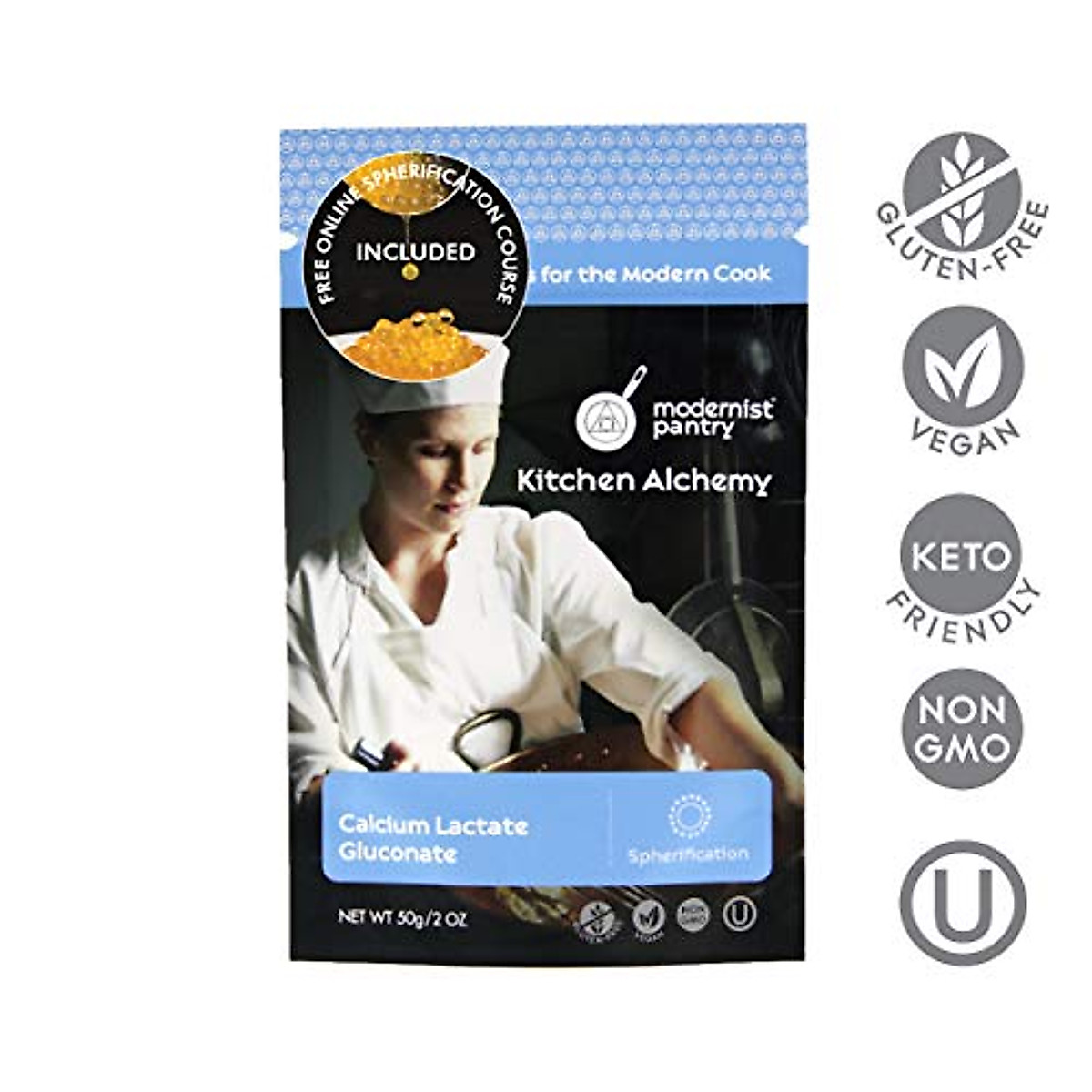 Sodium Alginate + Calcium Lactate Gluconate Value Pack ⊘ Non-GMO Vegan OU Kosher Certified - 100g/4oz (Bundle with 2 Items)