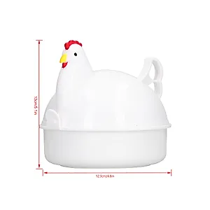Egg Cooker, Egg Cooker 4 Eggs Chicken Shaped Heat Resistant Microwave Eggs Boiler for Home Kitchen
