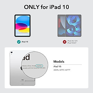 ESR for iPad 10th Generation Case, iPad 10th Folio Case (2022, 10.9 Inch), Convenient Magnetic Attachment, Two-Way Trifold Stand, Lightweight Protection, Rebound Series, Black