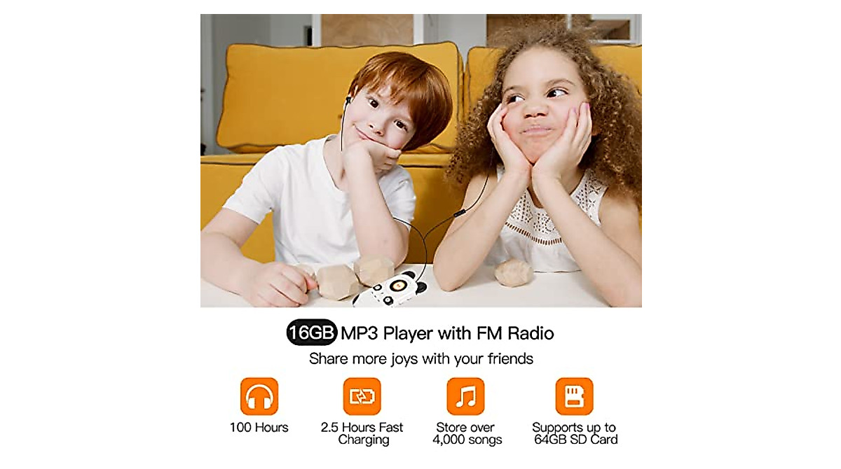RUIZU Cute Panda Portable MP3 Player for Kids | Bluetooth