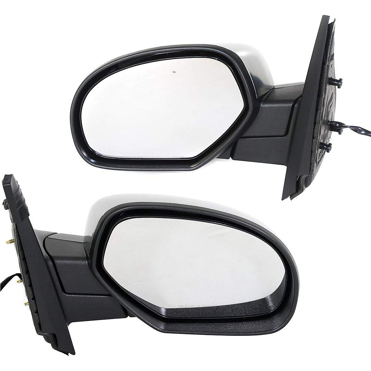 Kool Vue Left & Right Power Heated Mirrors Compatible With Chevrolet Silverado 1500 2007-2013 Manual Fold w/o Signal Light, Blind Spot, Memory, Puddle Lamp & Auto-Dimming Chrome New Body, Off Road Pkg