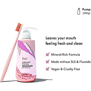 Rael Toothpaste for Sensitive Teeth - Fluoride Free Toothpaste, Himalayan Pink Salt, Sweet Mint Flavor, Clean Ingredients, Fresh Breath, Oral Care, Cruelty Free (1 Pack, Pump)
