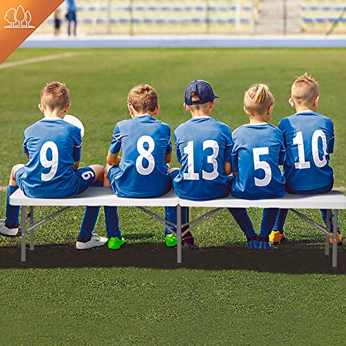 VINGLI 1 Pack 6 feet Plastic Folding Bench,Portable in/Outdoor Picnic Party Camping Dining Seat, Garden Soccer Multipurpose Entertaining Activities, White