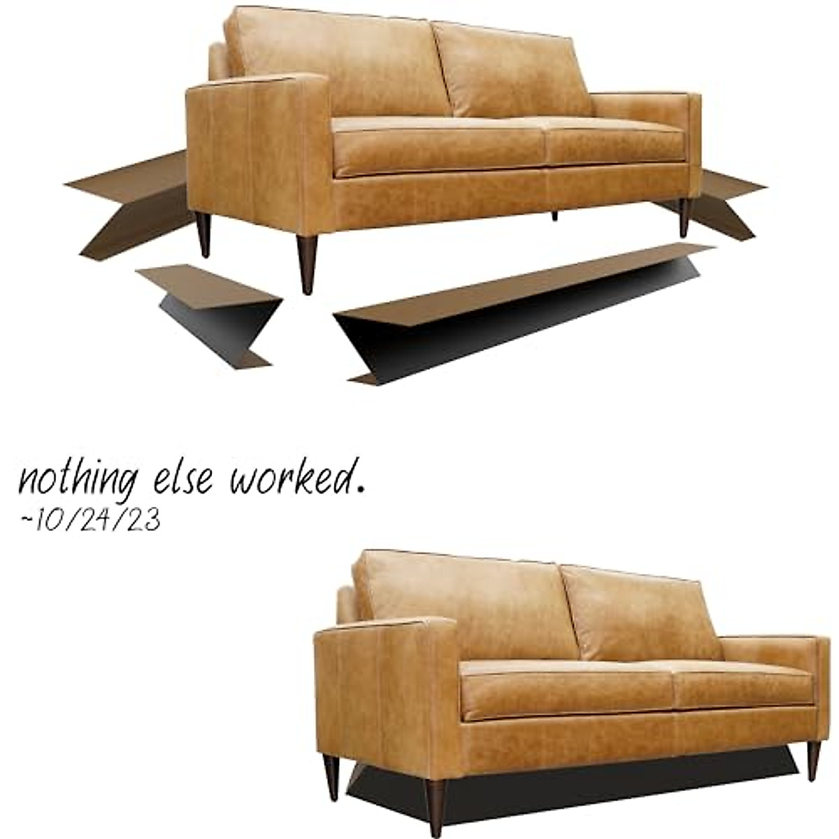 Under Couch Blocker Toy Blocker– See What You’ve Been Missing. Patented Design: Whole Couch Kit - Adjustable Height & Length, Custom Fits All Fixed Furniture, Black Cardboard (21 ft)