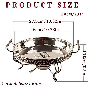 Stainless Steel Chafing Dish Alcohol Oven, Commercial Non Stick Grill Plate Barbecue Fondue Cookware, for Caterings Parties Buffet Server Warming Tray