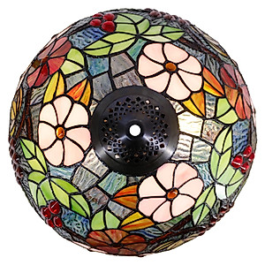 AVIVADIRECT Tiffany Floor Lamp Stained Glass Standing Reading Lamp 16x16x70 Inches Antique Pole Corner Light for Bedroom Living Room (Grapes Flower)