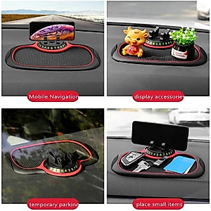 Flewsail Phone Mat, Flewsail Multifunction Car Anti-Slip Mat Auto Phone Holder, Silicone Car Phone Holder Pad Mat Dashboard Antislip Stand, Anti Skid Car Dashboard Sticky Pad (Black)