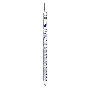 EISCO Serological Pipette, 25ml - Class A, Tolerance ±0.100ml - Blue Graduations - Color Code, White - Calibrated for Delivery to Jet - Borosilicate Glass