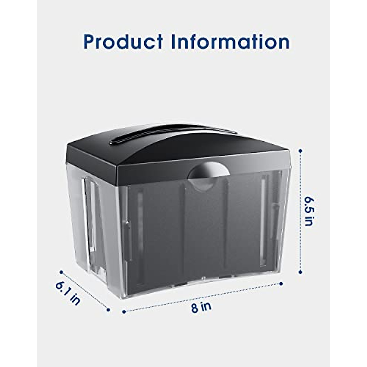 Tabletop Napkin Dispenser, Commercial Paper Napkin Dispensers, Black, 8" x 6.1" x 6.5", CHUANGDIAN