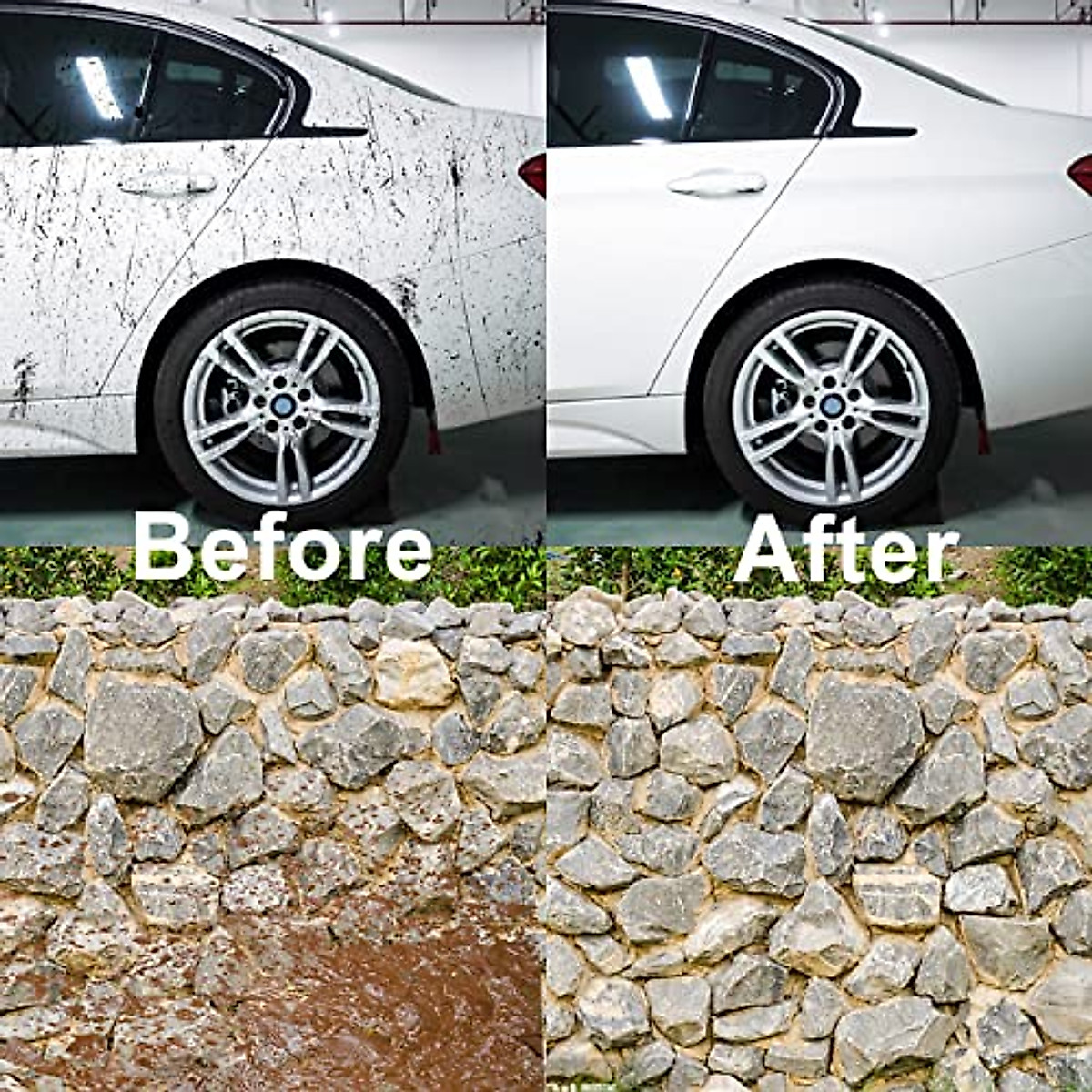 Buyplus High Pressure Power Washer Wand – 27” Extendable Hydro Jet Car Cleaning Wand, 3 Water Hose Nozzles, Flexible Metal Watering Sprayer with Universal Garden Hose End