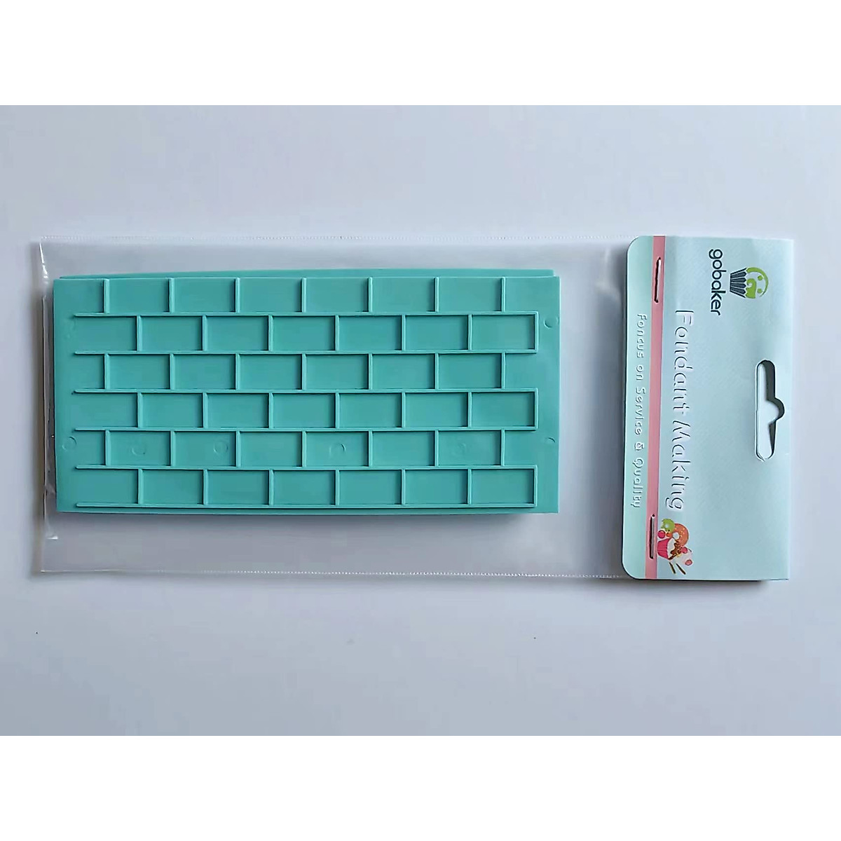 Gobaker Texture 2-Piece Mold Set Tree Bark and Brick Wall Impression Moulds Gum Paste Impression Mat Fondant Cake Decorating Gobaker Supplies for Cupcake Wedding Cake Decoration(Blue)