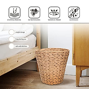 Cabilock Office Decor Paper String Basket Multi- Storage Basket Home Trash Basket Waste Basket Garbage Container Toillet Paper Bin for Bathroom Bedroom Kitchen Office Wicker Basket