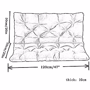 HZWDD Waterproof Bench Cushion with Backrest, 2 or 3 Seat Swing Replacement Cushions with Throw Pillow Overstuffed for Garden Patio Swing Outdoor Bench Cushions