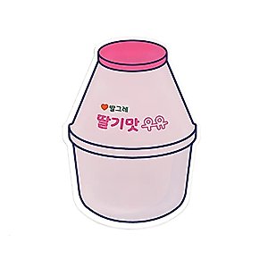ONLYOU GRIPTOK Phone Grip Holder Hand Korea Simple Cute Stylish Smartphone Stand Design Uyu Milk Hangule Unique Matching Funny Strawberry