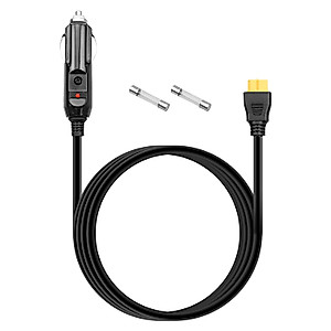 Car Charger Cable 12V/24V Fit for Ecoflow Delta/River Series Bluetti EB55 Anker 757/767 XT60 Connector Portable Power Station DC Adapter, 6.6Ft 14AWG