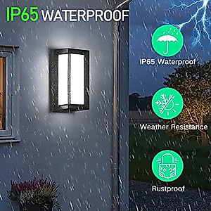 Sytmhoe Porch Lights Outdoor Wall Sconce, 24W 2400LM 5000K Modern LED Porch & Patio Lights, Aluminum Exterior Light Fixture Matt Black IP65 Waterproof for Hallway House Backyard Garage Lighting.