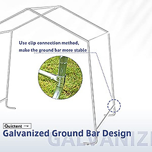 Quictent 6x6 ft Portable Garage Shelter Heavy Duty Car Canopy Carport Outdoor Storage Shed for Motorcycle, Bike or Garden Tools-Gray