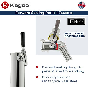 Kegco Kegerator 24" Wide Single Tap Stainless Steel Commercial Beer Dispenser HK38SSC-1