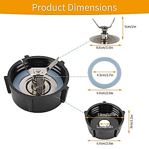 Blender Blades Stainless Steel Blade With Bottom Rubber Ring Blender Bottom Blades Juicer Blender Replacement Kit Blender Replacement Accessories for Electric Blenders