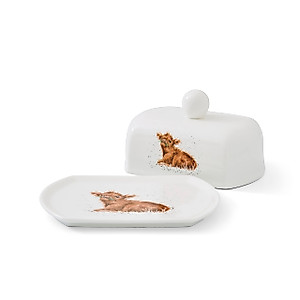 Portmeirion Home & Gifts Covered Butter Dish (Calf), 16 x 11 x 8 cm, Multi-Colour
