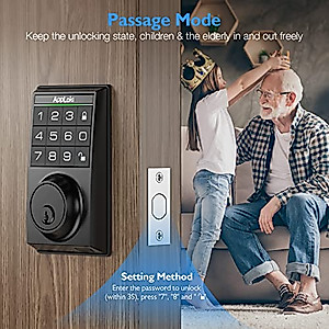 AppLoki Smart Lock, Electronic Keypad Deadbolt Lock, Keyless Entry Door Lock with Auto-Lock, 100 User Codes, Anti-Peeping Password, Easy to Install and Program, Keypad Door Lock for Home Bedroom