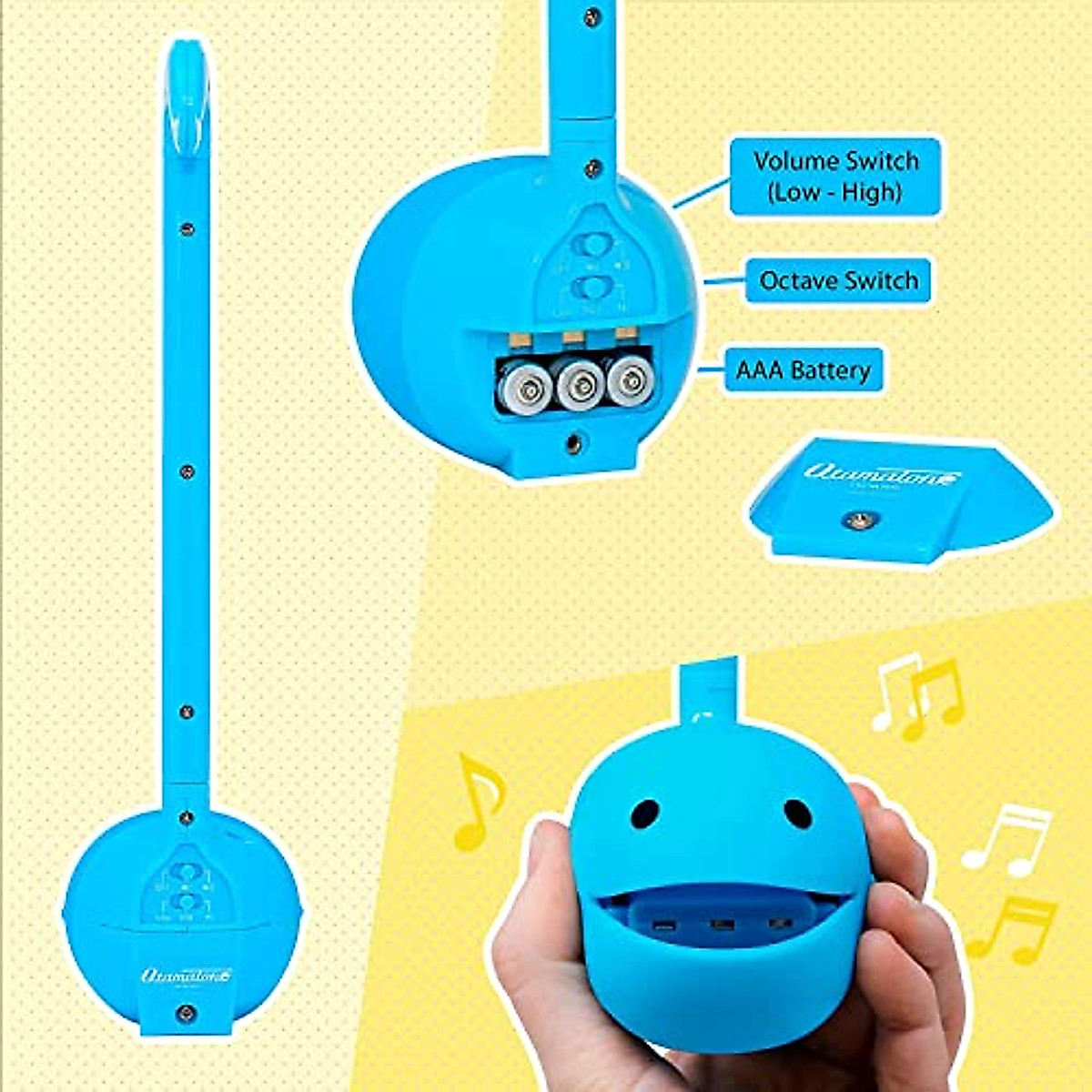 Otamatone Japanese Electronic Musical Instrument Portable Music Synthesizer from Japan by Maywa Denki Studio Best-Selling, Award Winning, Educational Fun Cool Gift for Children, Teens & Adults - Blue
