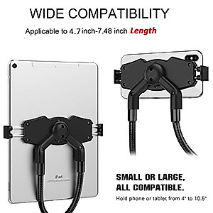 Lazy Neck Phone Holder Hand-free Rotating Vertical Horizontal Gooseneck Multiple Function Mounts - for Cell Phone,Tablet,iPad,Kindle,iPhone,Samsung,and Other Smartphone Devices Multi Angle Holder