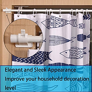 zybest Self Adhesive Curtain Rod Bracket Holder,8pcs No Drill Curtain Rod Bracket Wall Mount Holder for Home Bathroom Hanging net Curtain,Party, Garden Decoration