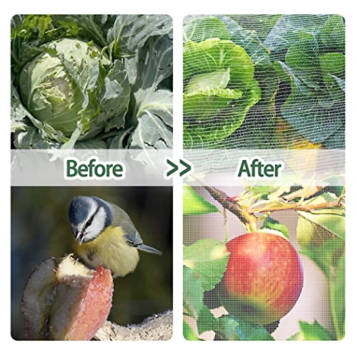 Becko US Garden Netting Plant Covers 10 x 20 Ft, Mesh Netting Pest Barrier for Garden Ultra Fine Mesh Plant Covers Protection