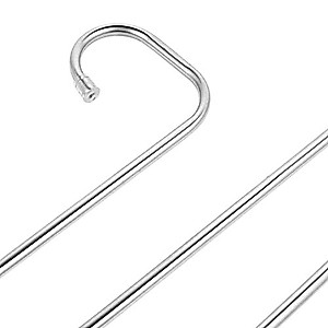 Gnc33Ouhen Pants Hangers,S Shaped Stainless Steel 5-Layer Wardrobe Anti-Slip Saving Space rousers Storage Rack.