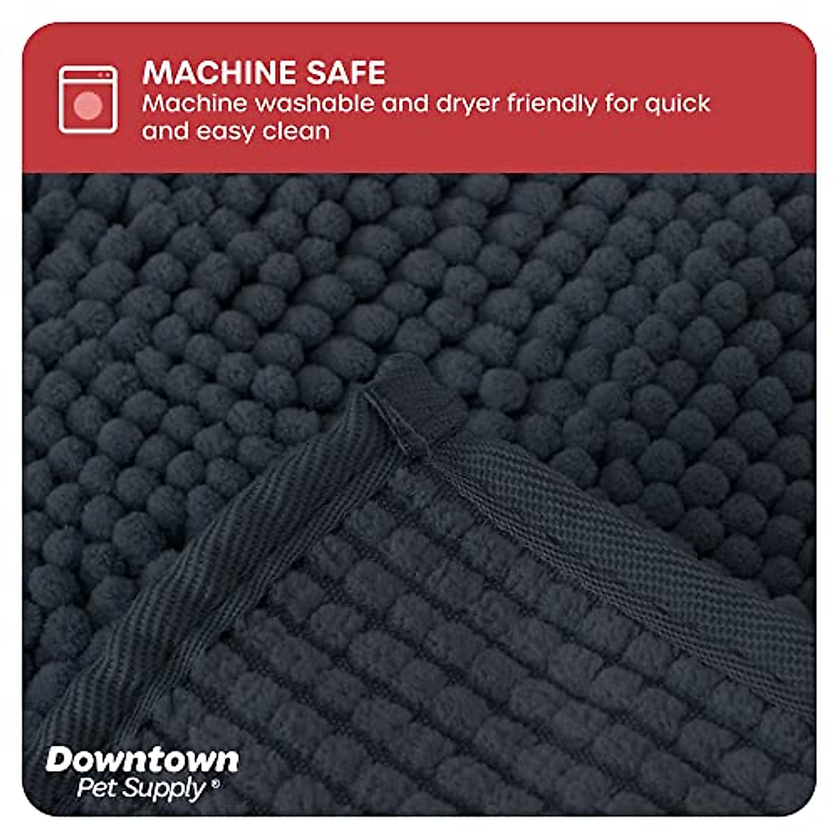 My Doggy Place - Microfiber Door Mat - Soft and Plush Pet Mat for Every Room of The House - Dirt and Water Absorbent Mat - Washer & Dryer Safe Non-Slip Mat - Charcoal - M - 31 x 20 in