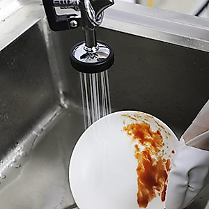 MaxSen Commercial Faucet with Sprayer Deck Mounted 43 Inch Height Pre-Rinse Faucet Commercial Sink Faucet Ideal for Food Service Commercial Kitchens Restaurant Hotel 12 Inch Swing Spout