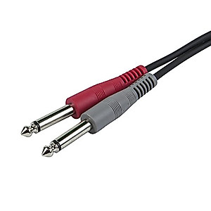 Monoprice 601045 1/8 Inch TRS Male to Dual 1/4 Inch TS Male Cable - 5 Feet- Black | Connect Your IPod, IPhone, Android SmartphoneTo Pro Audio Gear