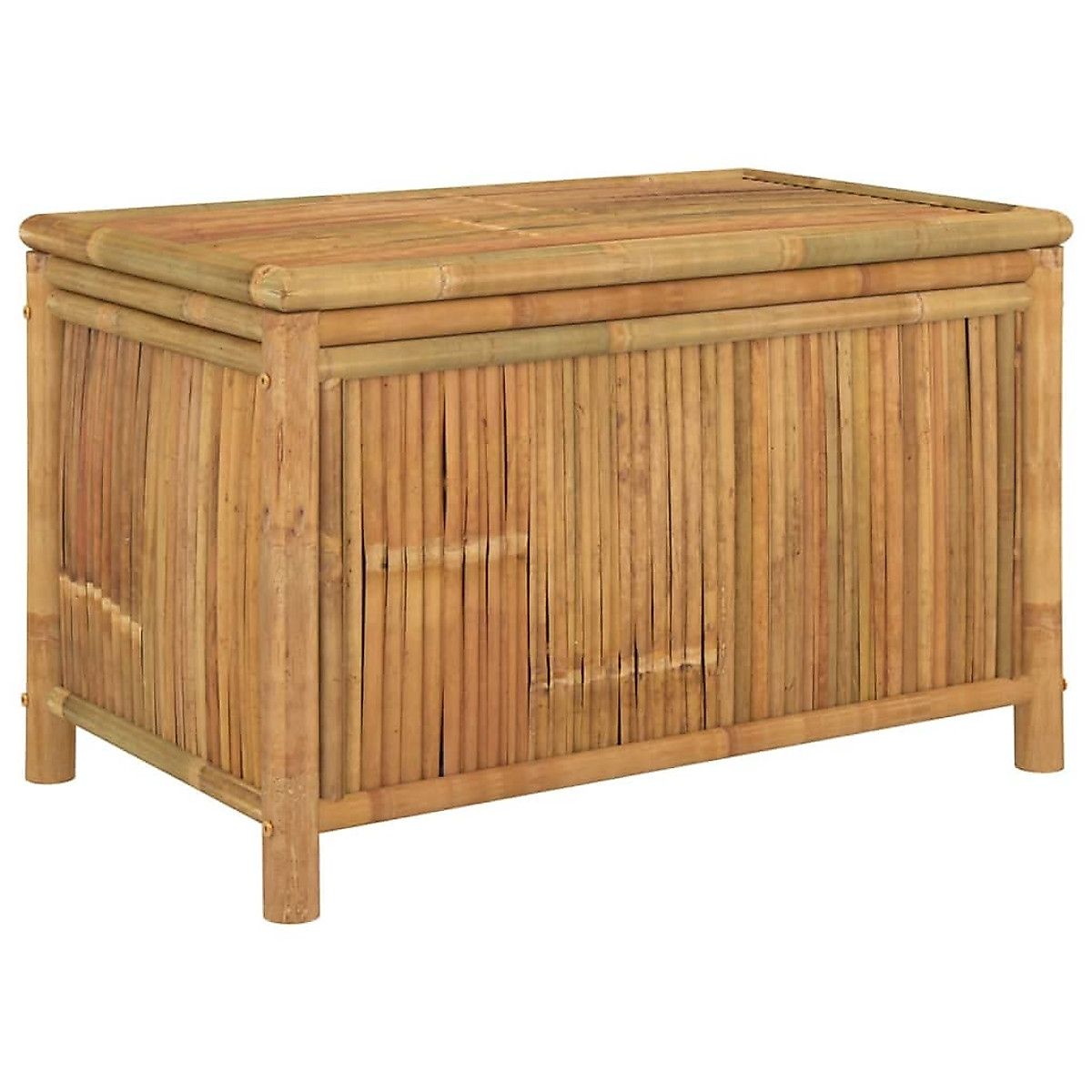 'vidaXL Farmhouse Style Bamboo Garden Storage Box - Versatile Outdoor Storage Bench with Ample Space and Weather Resistance., Brown, 319875