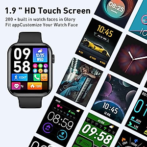 Smart Watch for Android iOS(Answer/Make Call) - 1.9" Full Touch Screen Smartwatch for Men Women, 120 Sport Modes, Fitness Tracker Smart Watch with Heart Rate Sleep Monitor, BP, SpO2, AI Voice