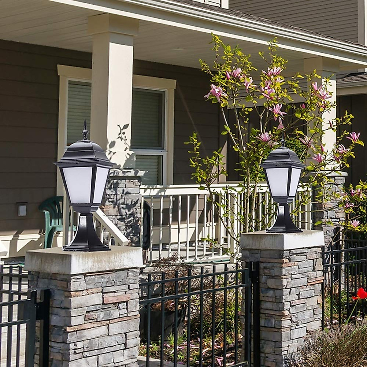 Lights Outdoor IP65 Retro LED Aluminum Pillar Post Lights, Villa Outdoor Lanterns Pillar Column Lighting Lamp, Landscape Commercial Streetlights Stadium