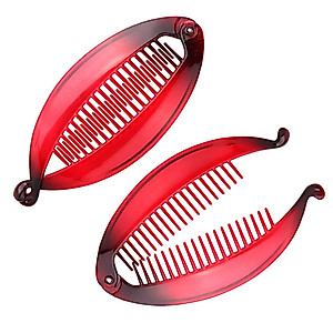 Smrroy 6 Pcs Banana Hair Clips Lady Resin Fishtail Clip Comb Headdress Fish Shape Grips Clamp Hair Accessories for Women